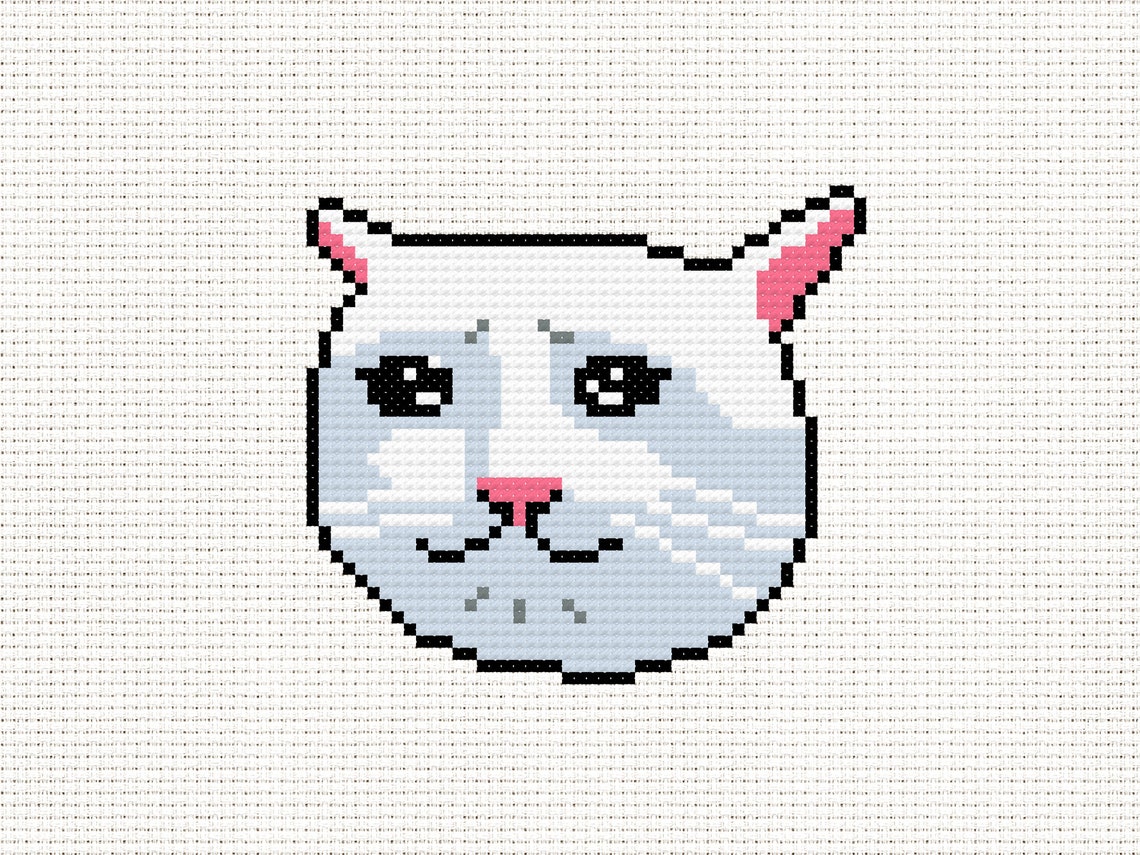 Sad Cat Meme Cross Stitch Pattern Funny Embroidery Chart | Etsy