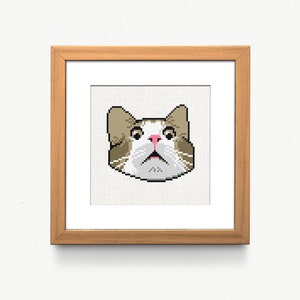 Scared Cat Meme - Cross Stitch Pattern - Funny Embroidery Chart ...