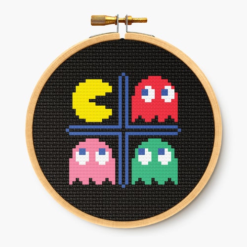 Pac Man Cross Stitch Pattern Retro Game Embroidery Chart - Etsy