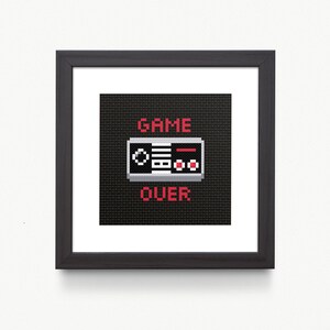 Game Over - Cross Stitch Pattern - Simple Embroidery Chart - Digital ...