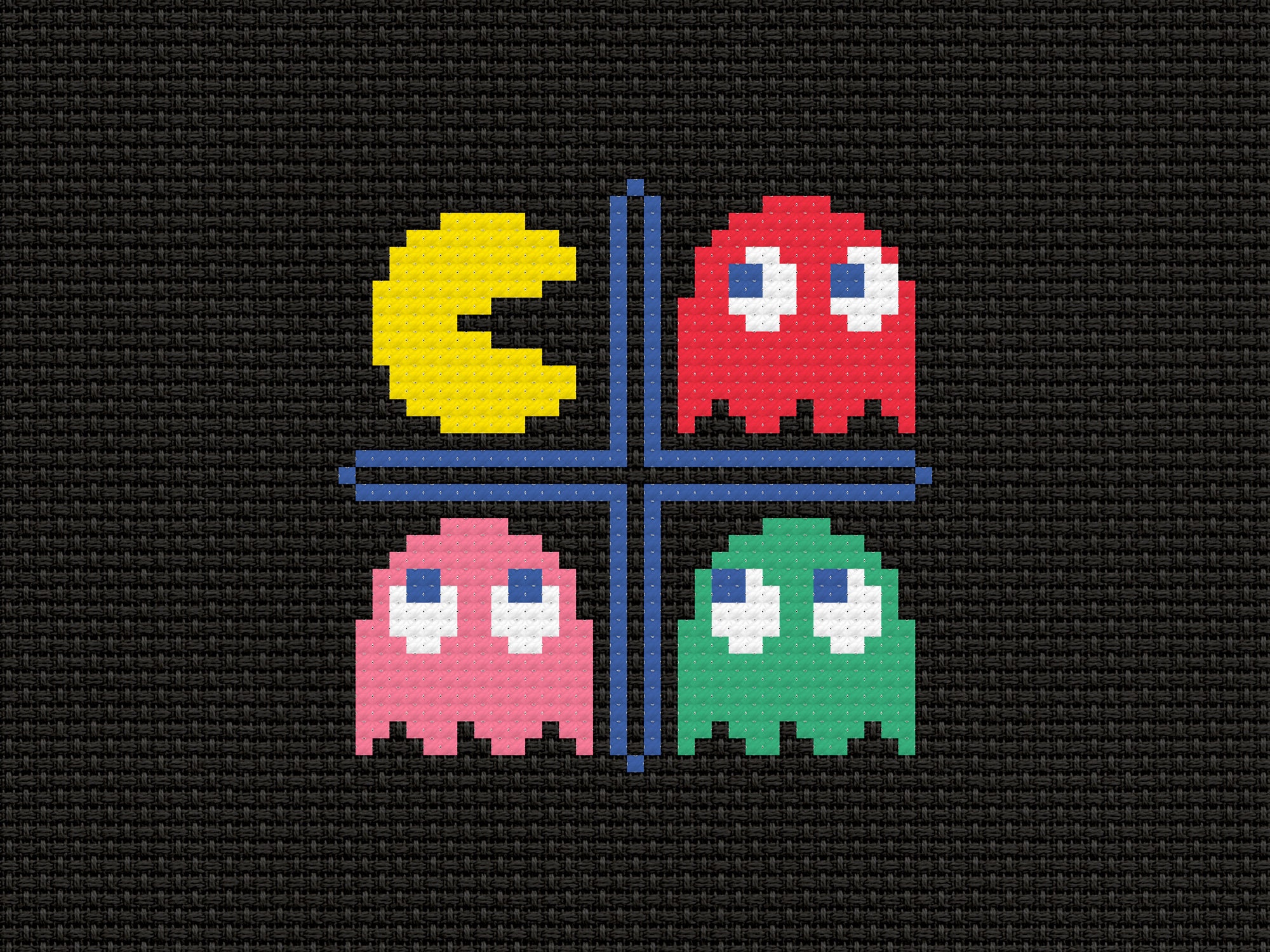 Pac Man Cross Stitch Pattern Retro Game Embroidery Chart Digital PDF - Etsy