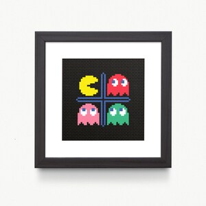 Pac Man - Cross Stitch Pattern - Retro Game Embroidery Chart - Digital ...