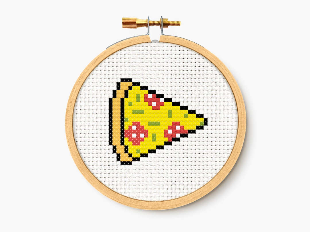 Pizza - Mini Cross Stitch Pattern - Cute Embroidery Chart - Digital PDF ...