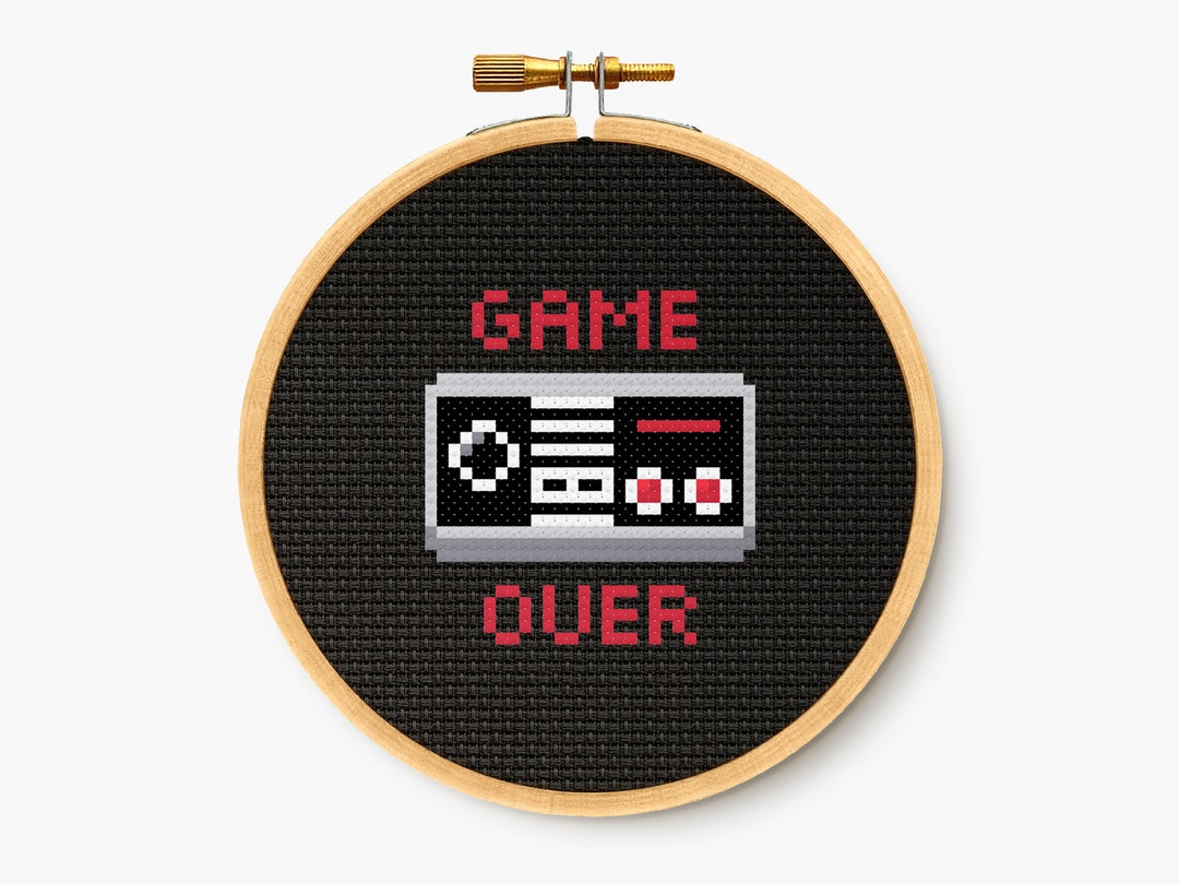 Game Over - Cross Stitch Pattern - Simple Embroidery Chart - Digital ...