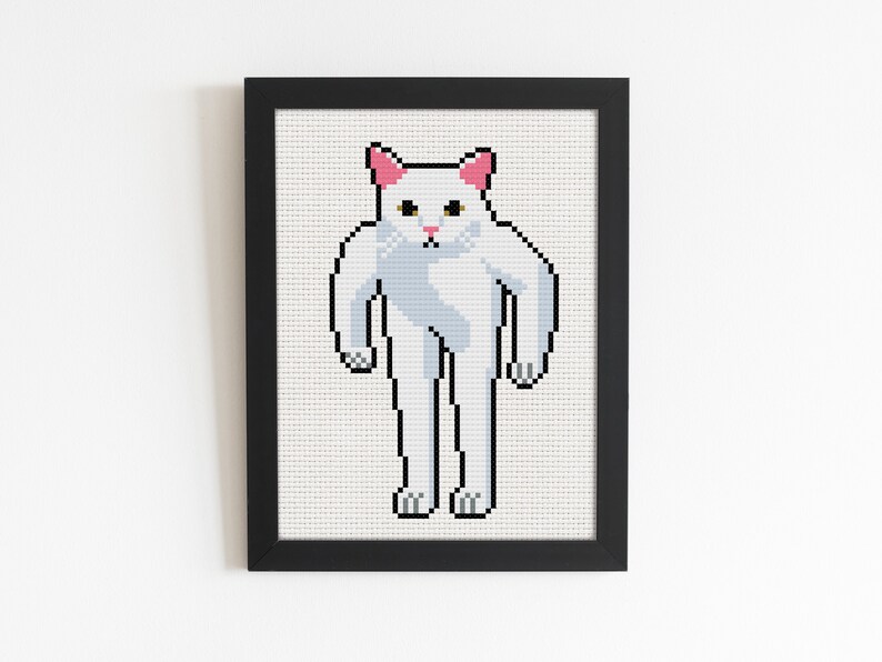 Buff Half Cat Meme Cross Stitch Pattern Funny Embroidery - Etsy