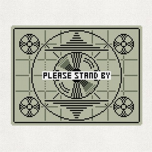 Please Stand by - Cross Stitch Pattern - Fallout Game Series Inspired ...