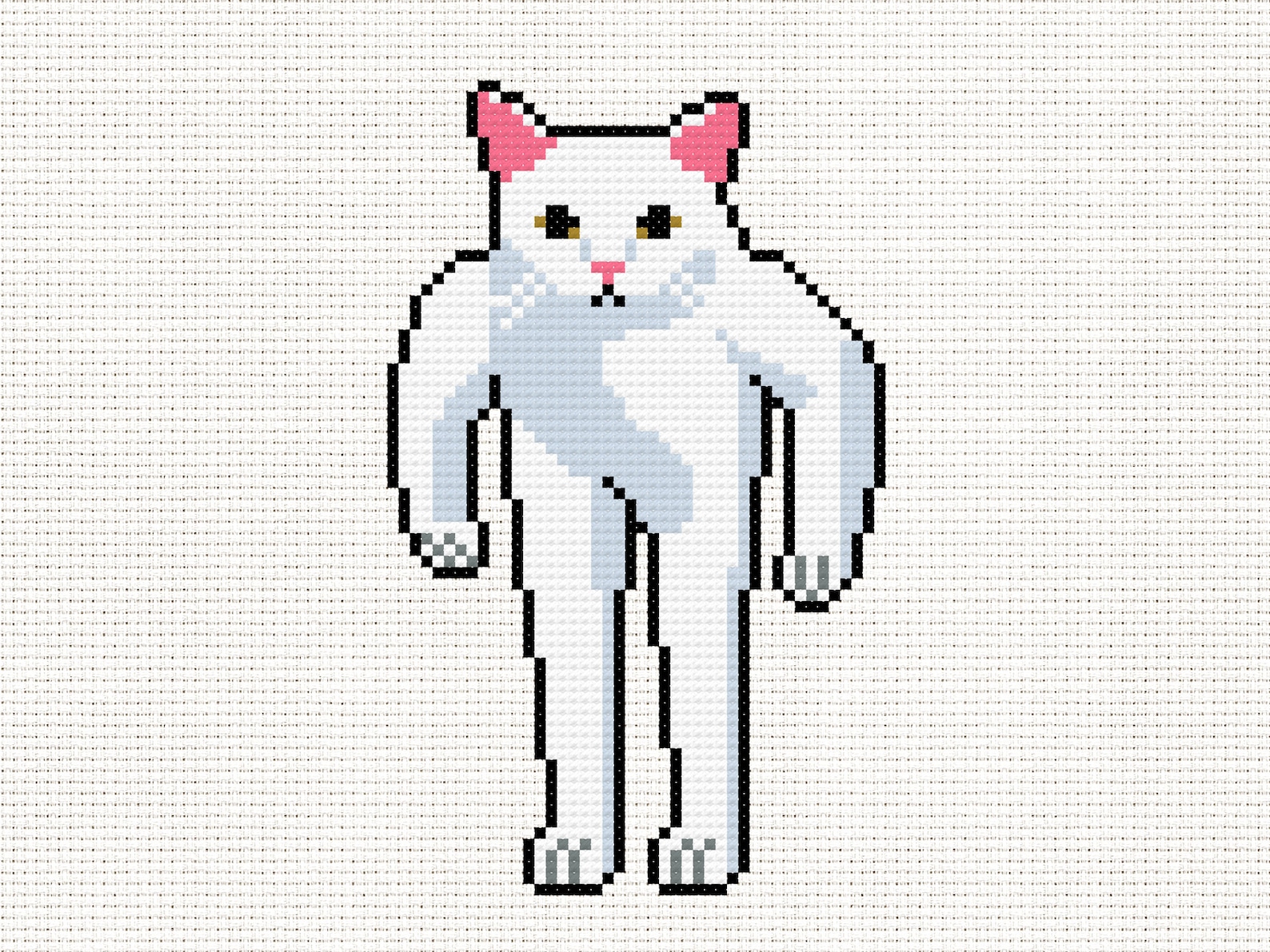 Buff Half Cat Meme Cross Stitch Pattern Funny Embroidery - Etsy