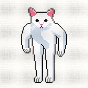 Buff Half Cat Meme Cross Stitch Pattern Funny Embroidery - Etsy