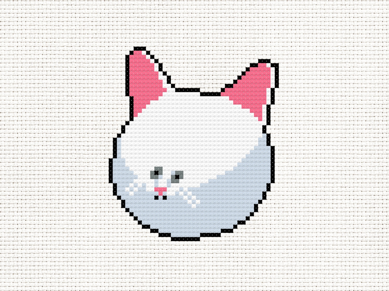 Small Face Cat Meme Cross Stitch Pattern Funny Embroidery | Etsy