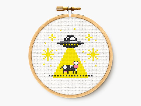 Alien Abduction Cross Stitch Pattern X Files Embroidery - Etsy