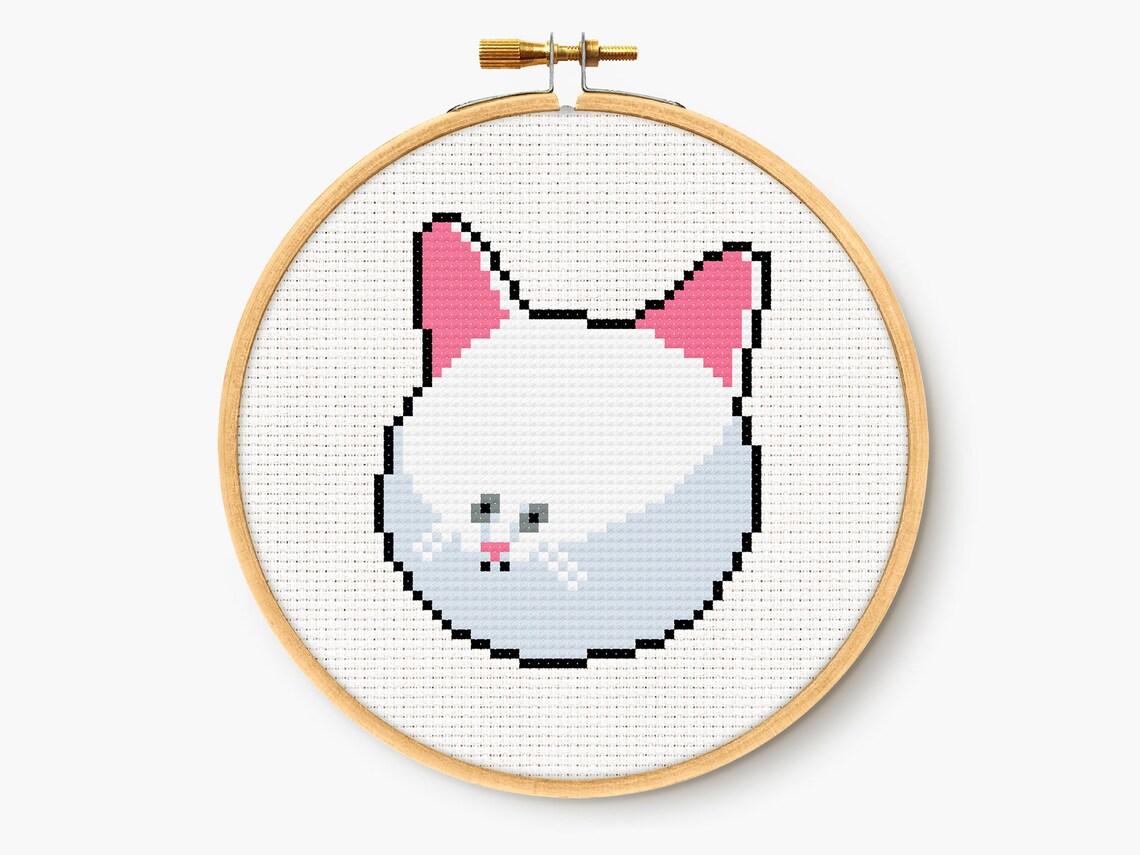 Small Face Cat Meme Cross Stitch Pattern Funny Embroidery | Etsy