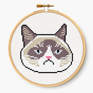 Grumpy Cat Meme - Cross Stitch Pattern - Funny Embroidery Chart ...