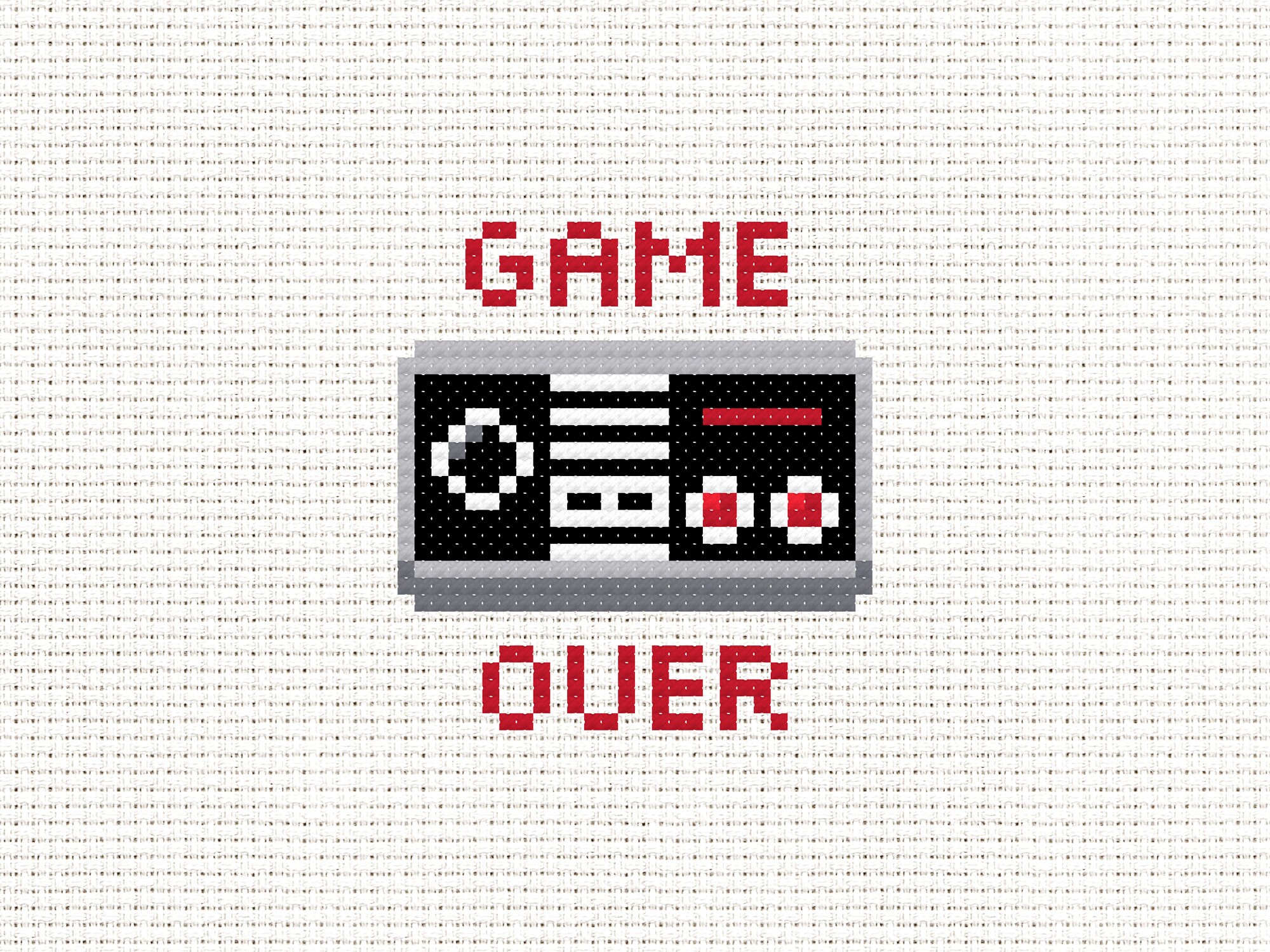 Game Over - Cross Stitch Pattern - Simple Embroidery Chart - Digital ...