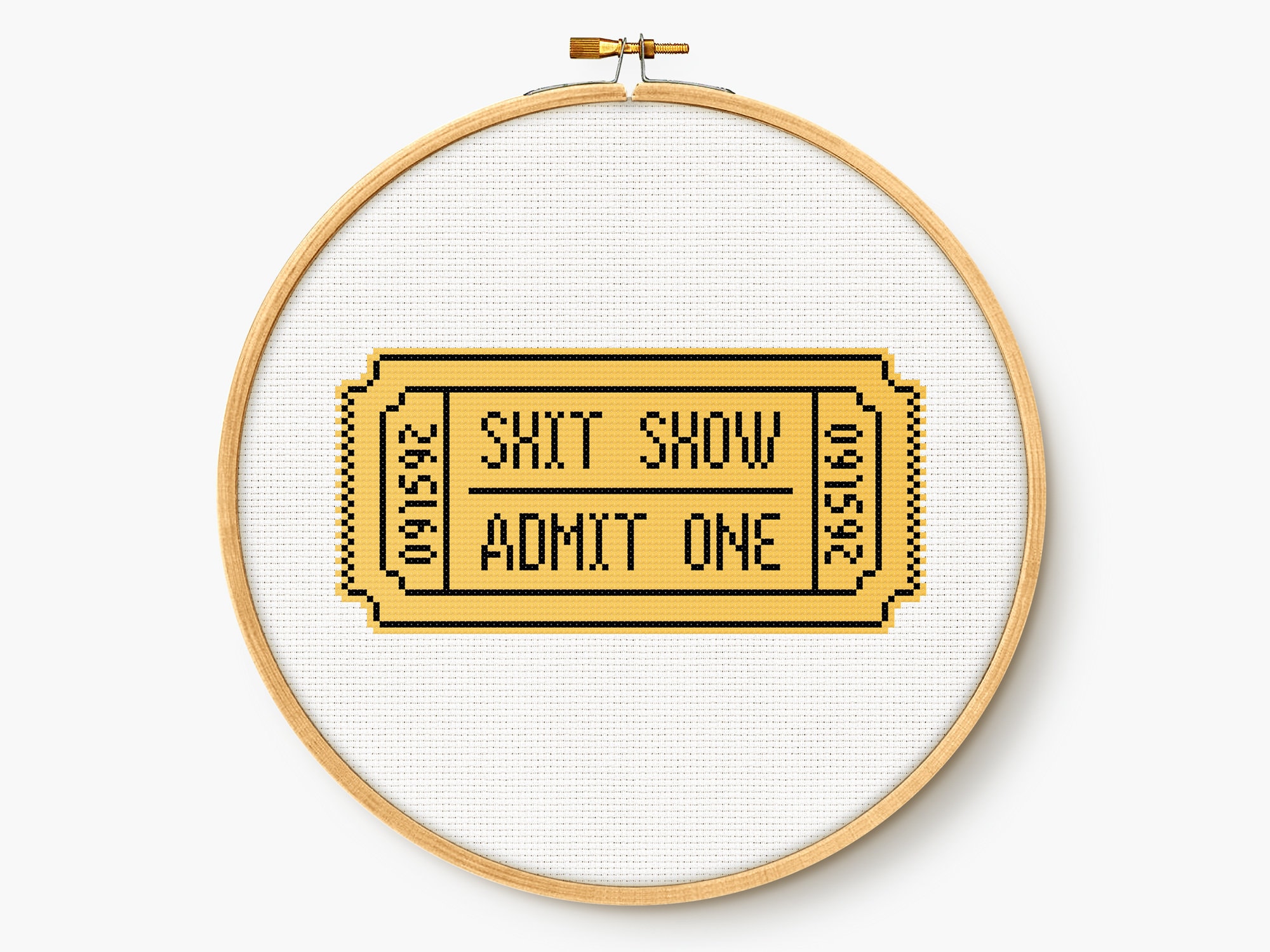 Shit Show Ticket - Cross Stitch Pattern - Funny Embroidery Chart ...