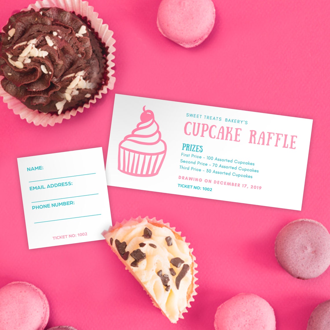 Printworks Raffle Tickets With Tear-away Stubs, 8.5 X 11, 67lb/147gsm ...