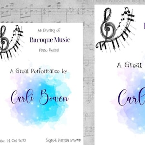 Music Recital Award Certificates-horizontal and Vertical-keyboard ...