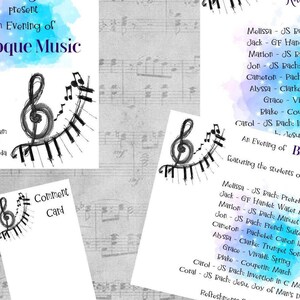 MUSIC RECITAL Invitation-keyboard-treble Clef Sketch on Invitation ...