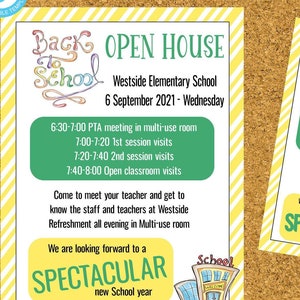 Open House School Flyer-back to School Night Flyer-printable - Etsy