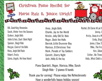 CHRISTMAS RECITAL PROGRAM & Comment Card-pretty Poinsettia - Etsy