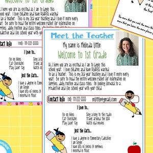 Meet the Teacher Page With Pencil Kids Theme Along With a Cute E ...