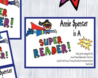 Super Reader Certificate - Etsy