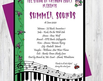 BUNDLESUMMER SOUNDS Piano Recital Template-curving Keyboard | Etsy