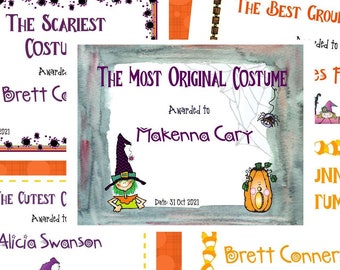 Printable Costume Contest Awards Halloween Party Trunk or - Etsy