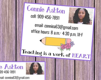 Contact Card Template - Etsy