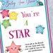 YOURE A STAR Award Certificate-classroom or Music Studio-happy Stars ...