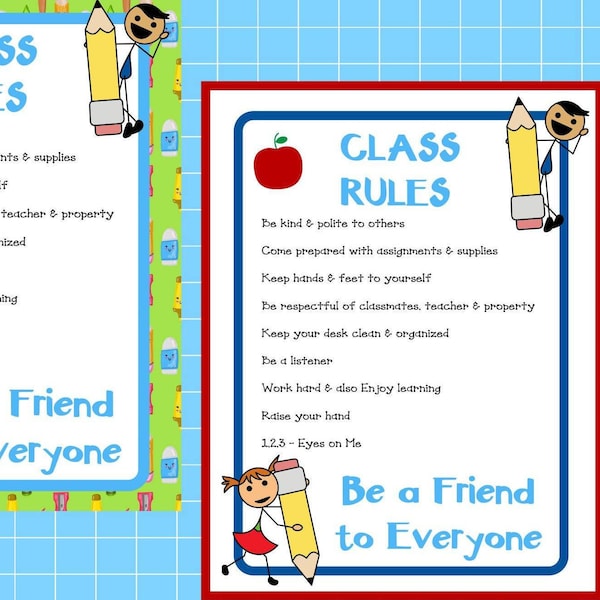 Classroom School Rules List - Etsy