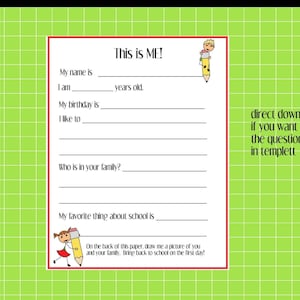 All About Me Form for Teachers-editable or Use as Is-personalize for ...