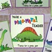 DINOSAUR TEACHER APPRECIATION Gift Tags-6 Color Designs-individual and ...