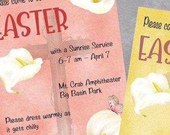 EASTER SUNRISE SERVICE Invitation or Flyer-digital or | Etsy
