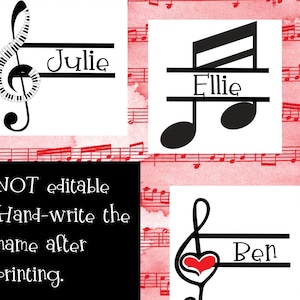 MUSIC NAME Tags-perfect for School Classrooms-teachers-music Class ...