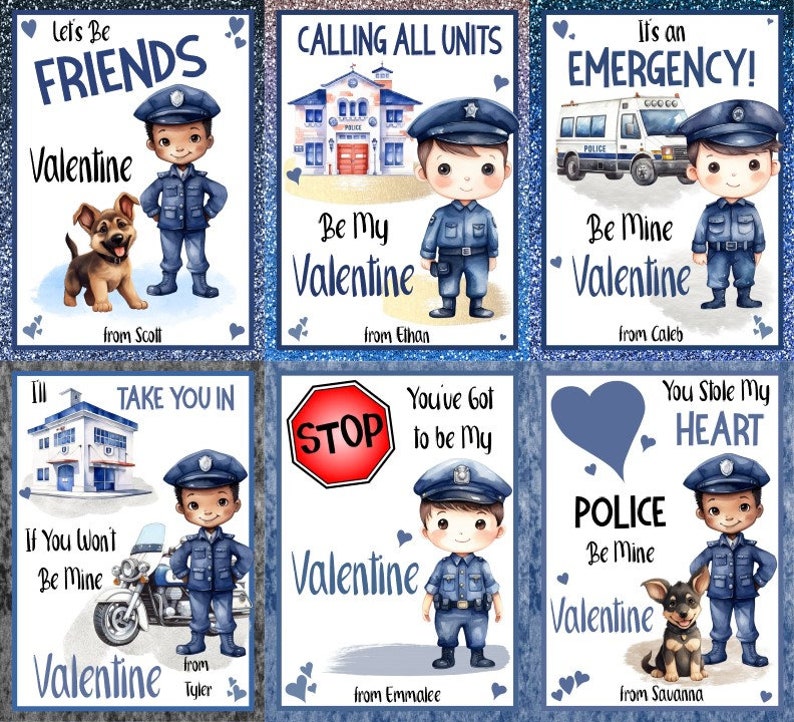 BRAVE POLICE VALENTINE Templates-boy Police Theme-police Dog-ambulance ...