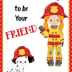 6 FIREFIGHTER VALENTINE Card Templates-fireman Valentine Card ...