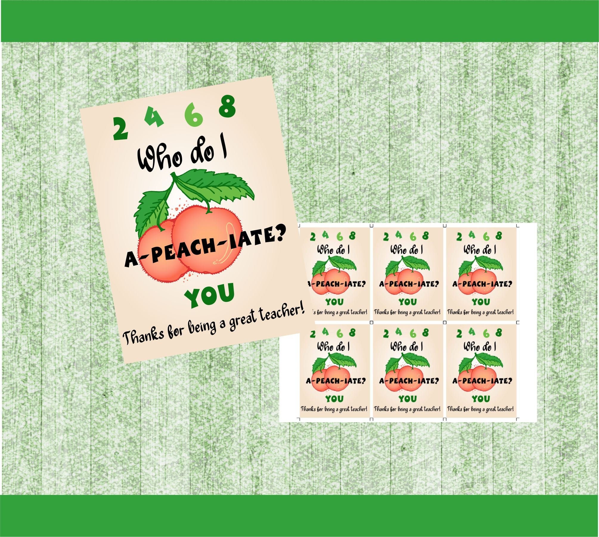 Teacher Appreciation Gift Tag-peach-for Your Favorite Teacher-cute Way ...