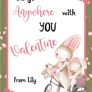 BUNNY VALENTINE CARD Templates-cute Bunnies in Love-valentines for Kids ...
