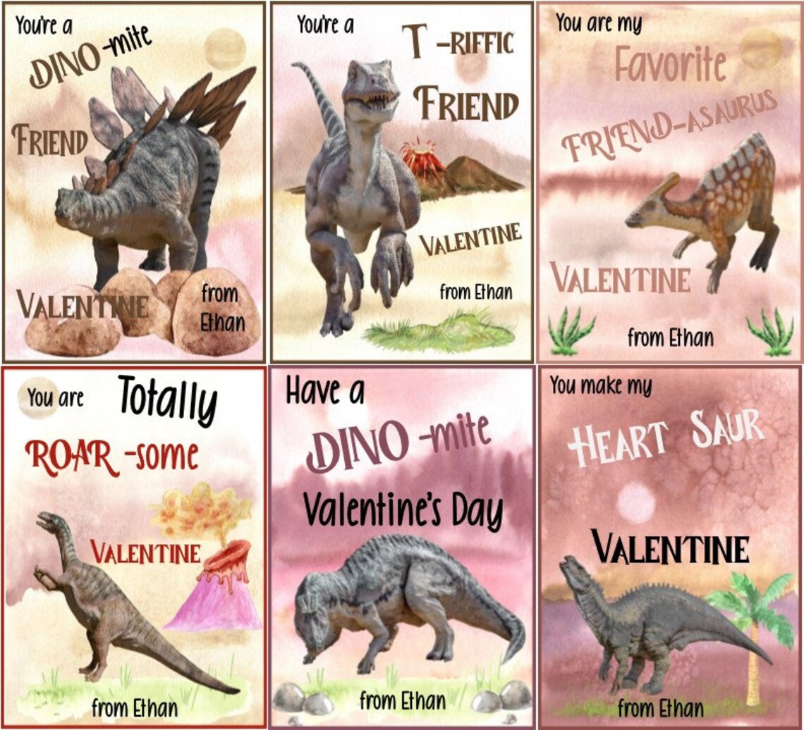 DINOSAUR VALENTINES CARD Templates for Kids-realistic Dinosaurs ...