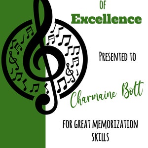 MUSIC AWARD Certificate-completely Editable-change All Colors and Text ...