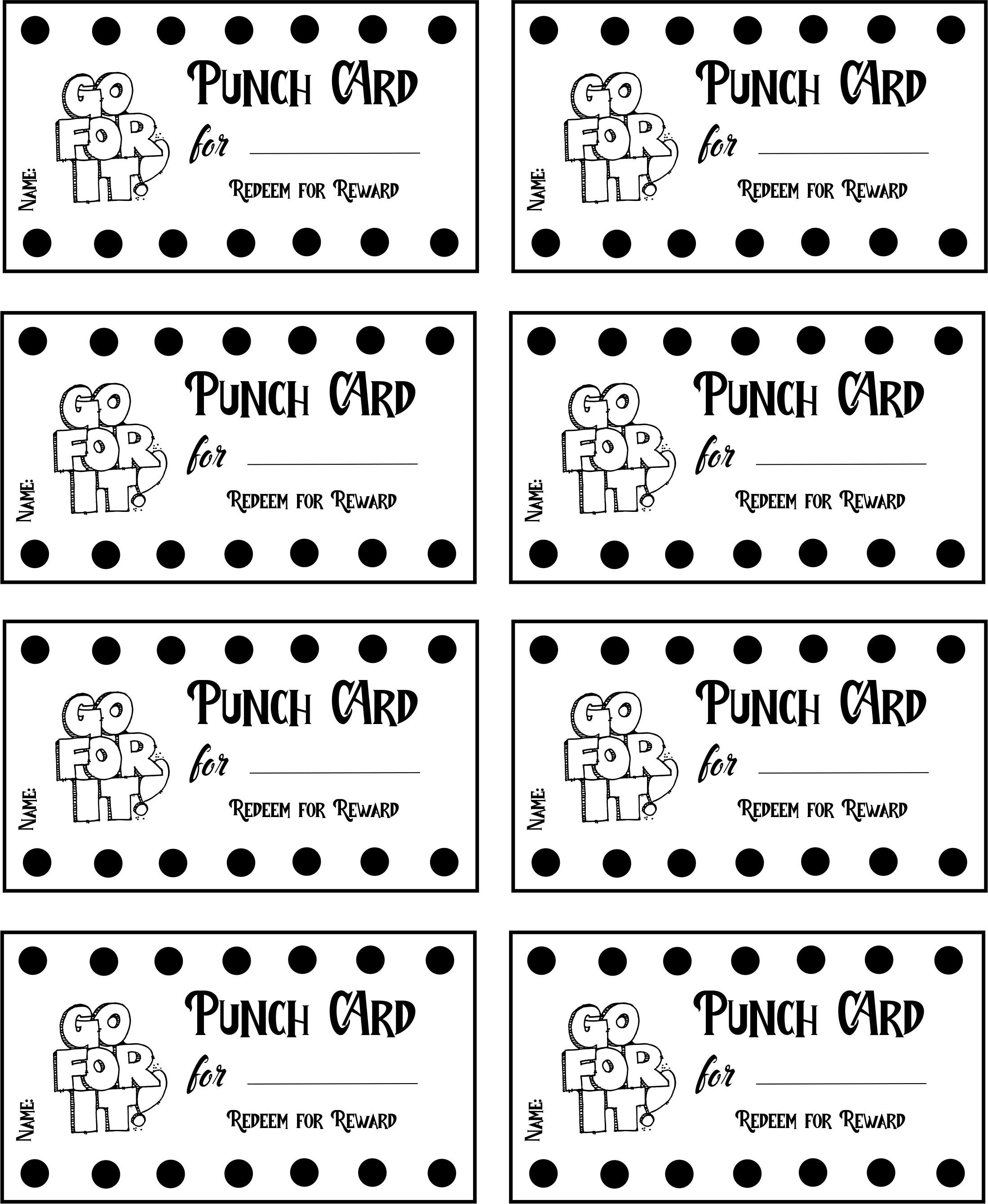 PUNCH Cards for School or Family Use-color and Black & White-great ...