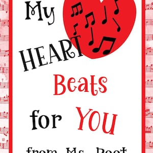 6 MUSICAL Valentines-fun Music Valentines-music Teachers or Students ...