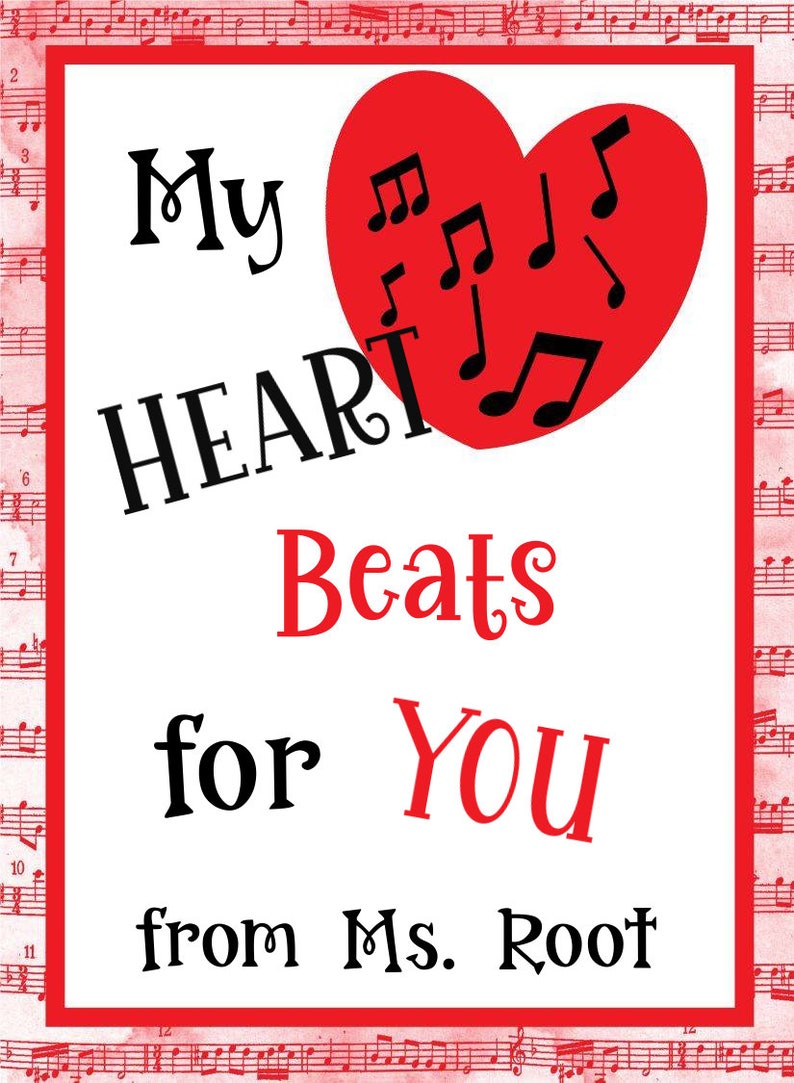 6 MUSICAL Valentines-fun Music Valentines-music Teachers or Students ...