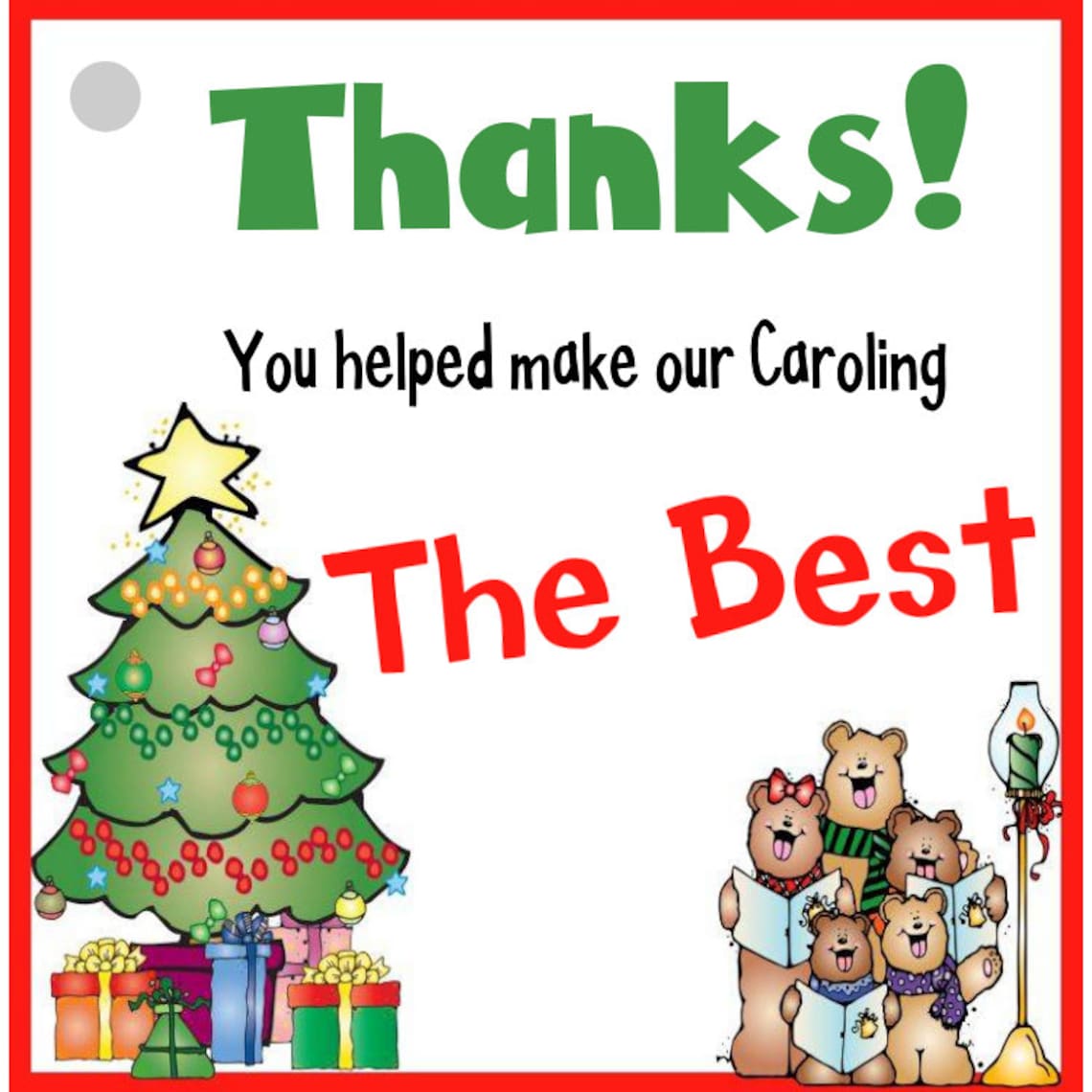 CHRISTMAS CAROLING Flyer-invitation and Gift Tag-use All Three for Your ...