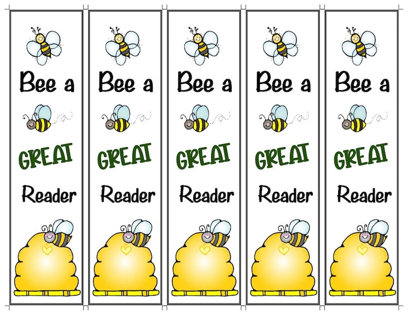 STUDENT READING LOG With 2 Bonus Bookmarks-cute Bears or Bees-all in ...