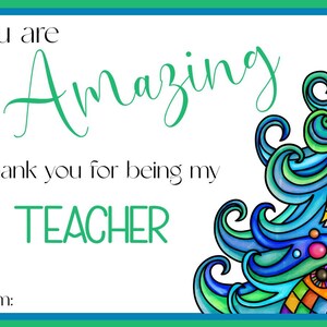 TEACHER APPRECIATION GIFT Tags-color and Black & White-16 Files-instant ...