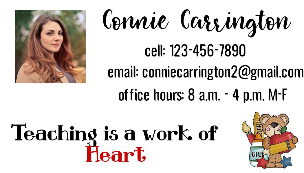 MEET THE TEACHER Template With Bonus Teacher Contact Card and a Note ...