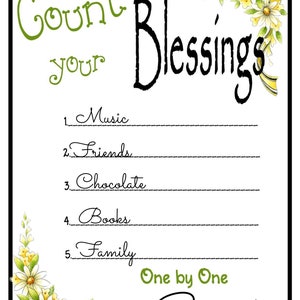 Count Your Blessings Template, 4 Styles-2 Sizes-frameable Project Idea ...