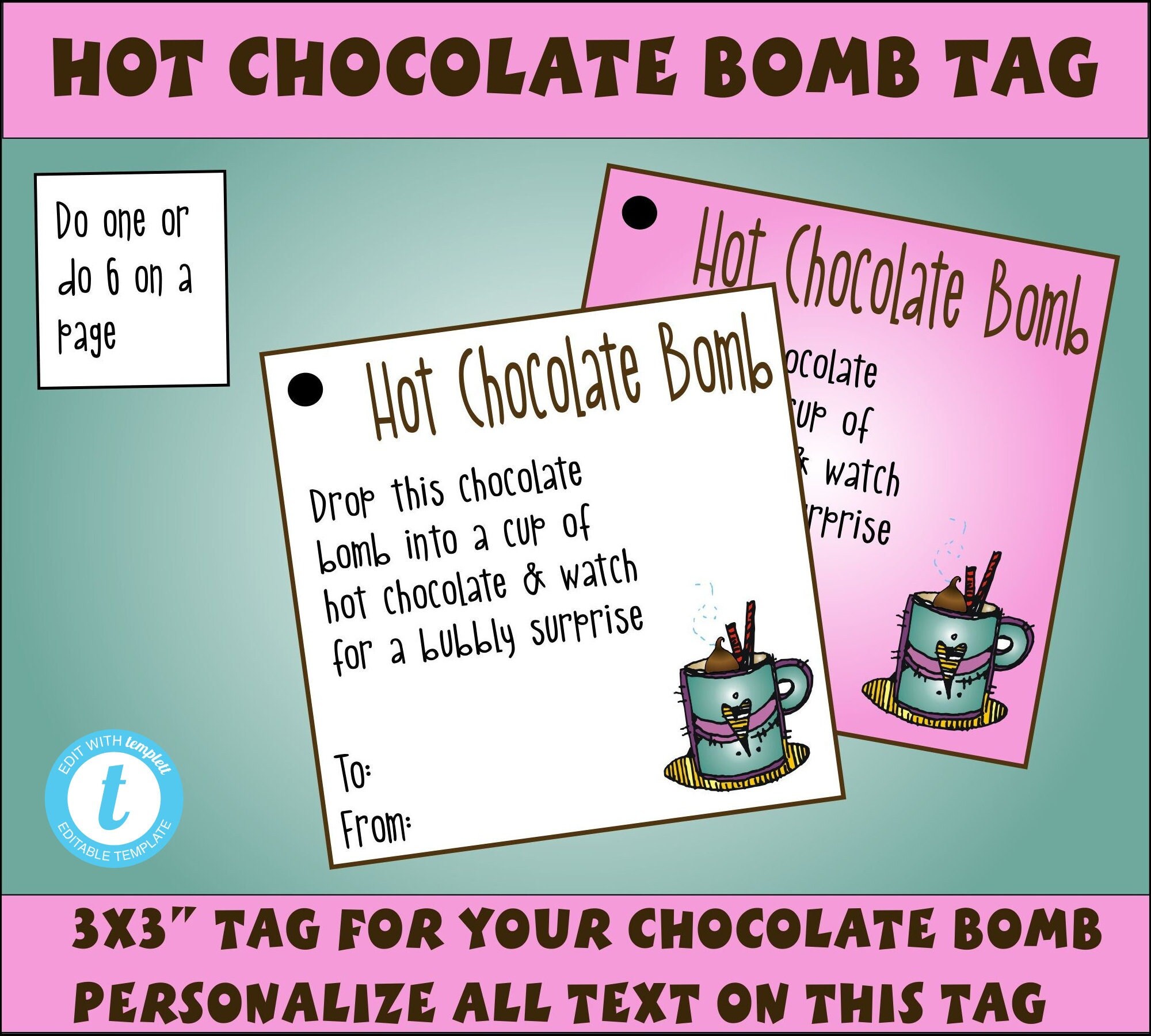 HOT CHOCOLATE BOMB Tags-fun for Favors and Gifts-cocoa Mug - Etsy