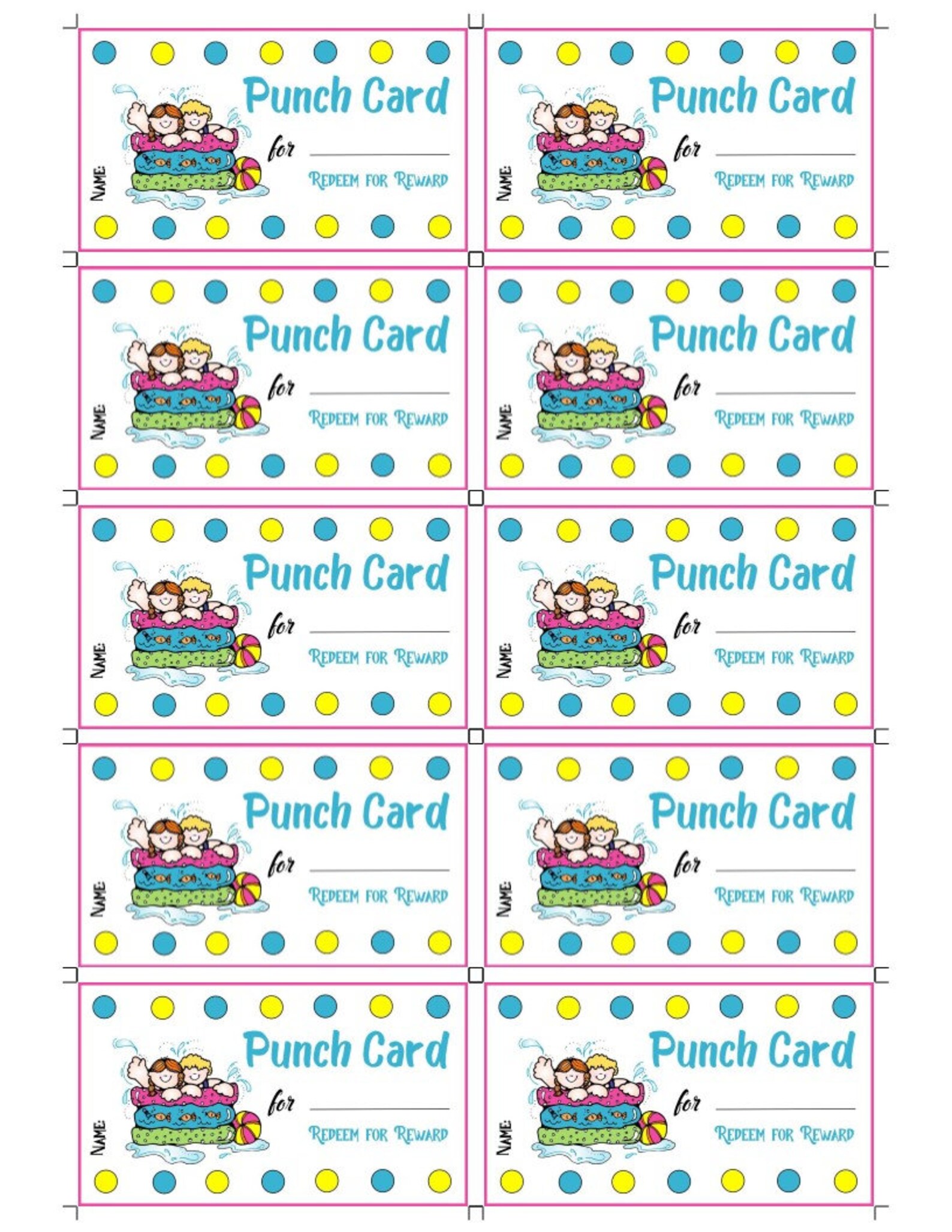 Holiday Punch Card Templates: July-december, School & Home (PDF) - Etsy